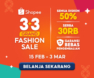 3.3 Fashion Sale: Semua Diskon 50% di Shopee - Cekresi.com